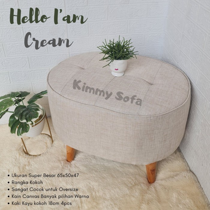 Jual Kimmy Sofa Puff / Stools Oval Jumbo Ukuran Besar Kaki Retro ...