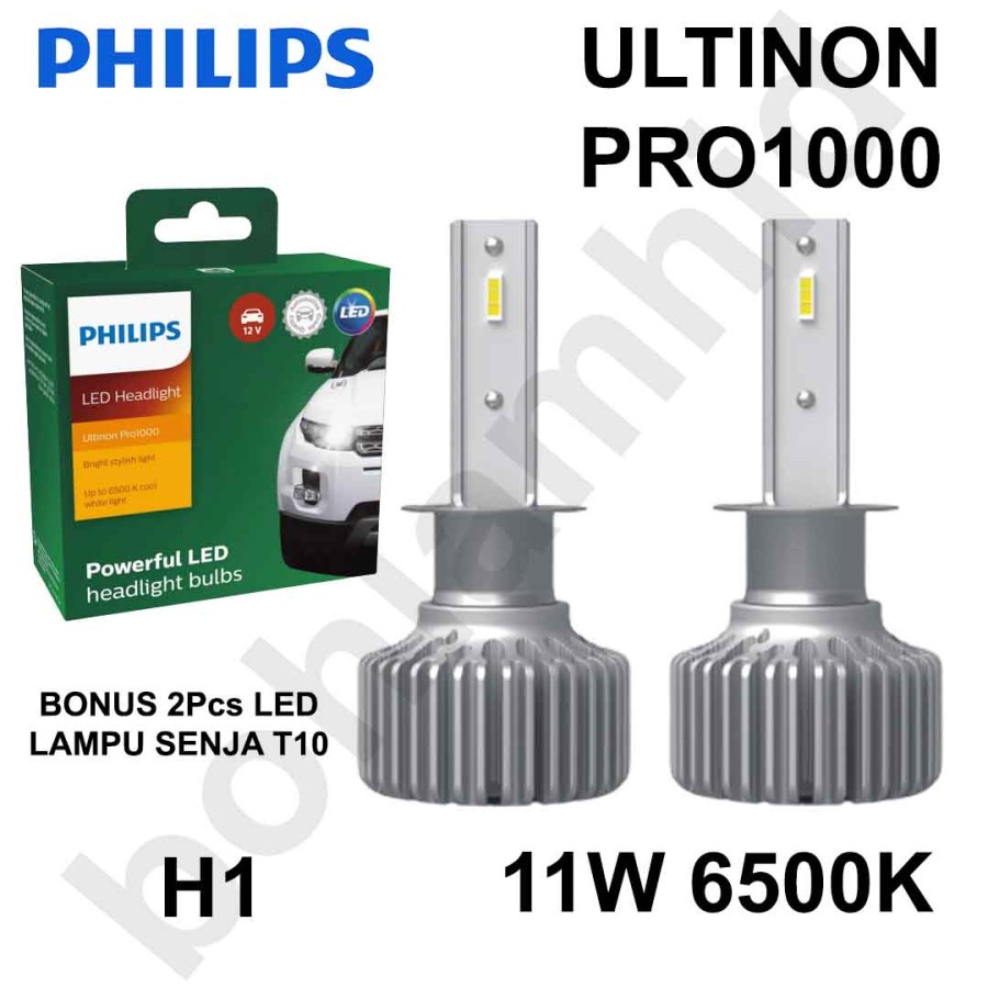 Jual Lampu LED Mobil H1 Philips Ultinon Pro1000 6500K | Shopee Indonesia