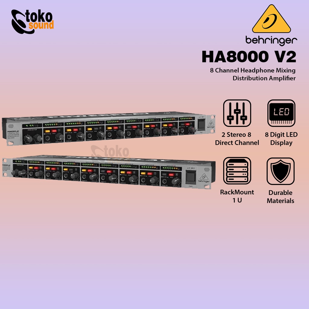 Jual Behringer HA8000 V2 8-channel Headphone Mixing/Distribution ...