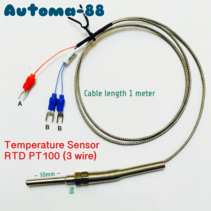 Jual Thermocouple Pt100 Probe 30 Mm 3 Cm M8 Temperature Sensor Suhu 3 ...