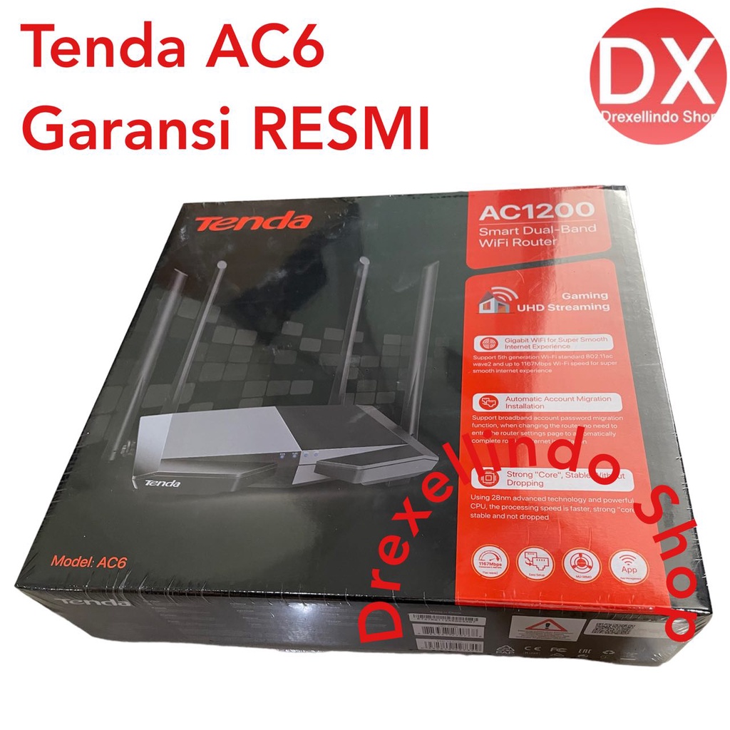 Jual TENDA AC6 AC1200 SMART DUAL-BAND Wireless Router | Shopee Indonesia