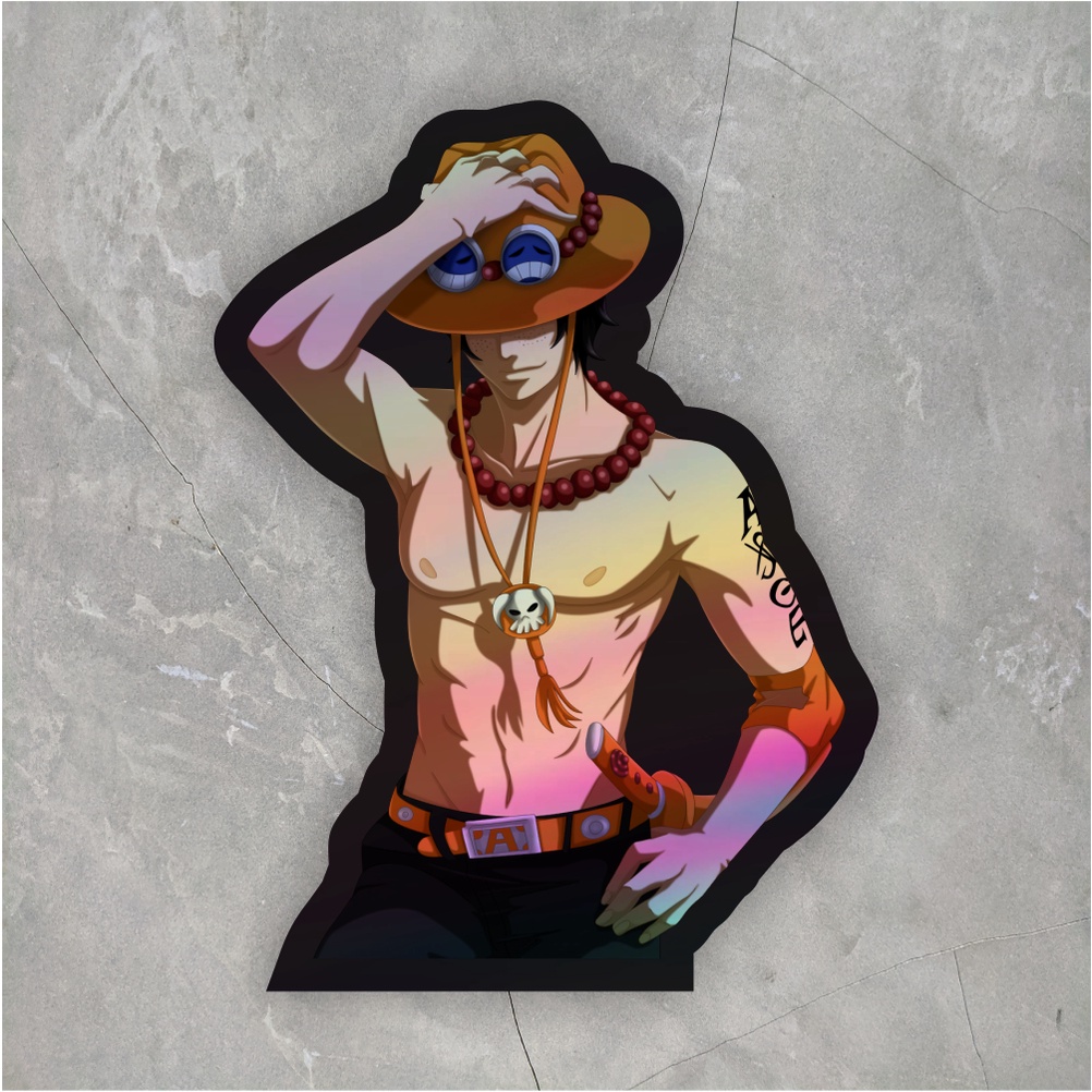Jual Sticker Anime One Piece Portgas D Ace | Sticker holo one piece ...