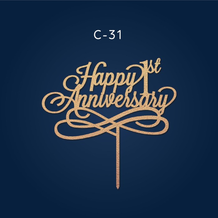 Jual Topper C-31 / Bisa Request Tulisan / Anniversary Topper / Cake ...