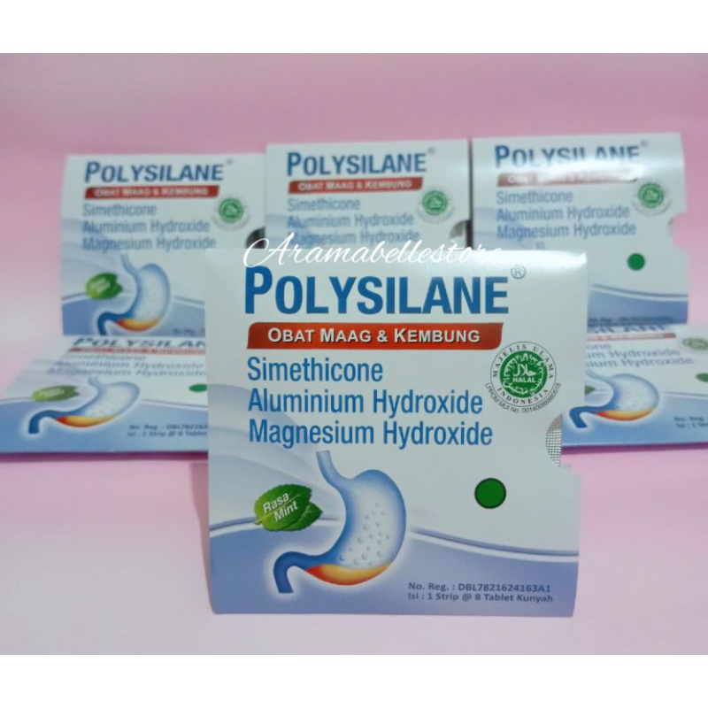 Jual ORIGINAL 100% Polysilane Tablet / 1 Strip 8 tablet / Obat Maag ...