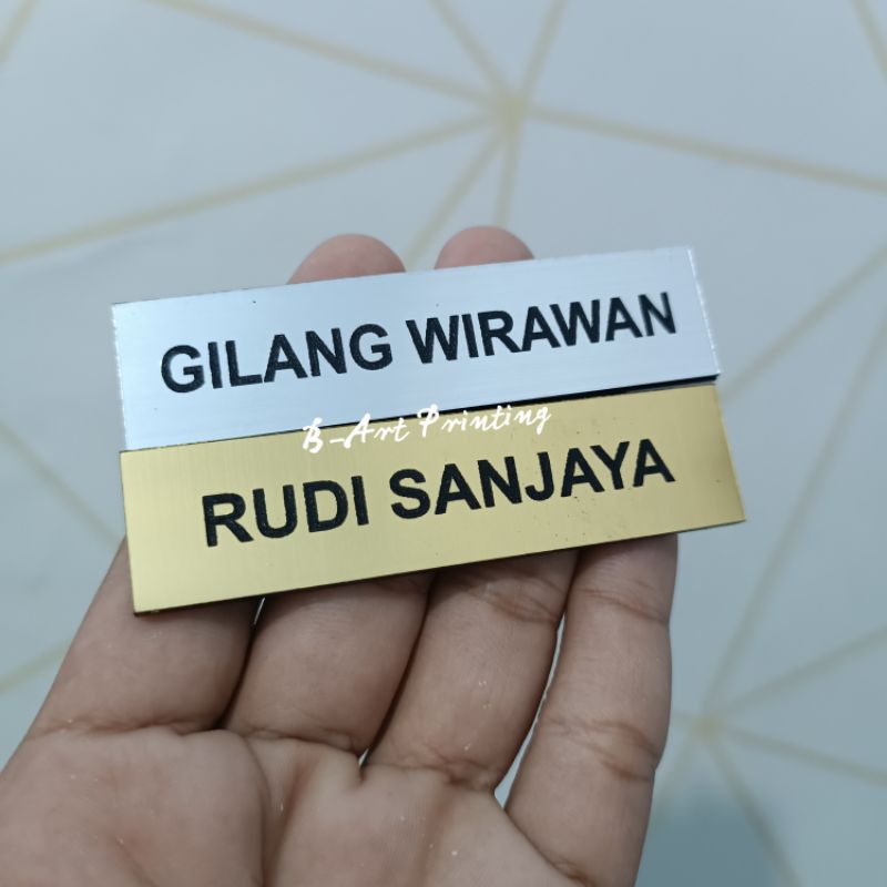 Jual READY SEHARI JADI Nametag GOLD SILVER LASER TEBAL Nem tag PNS ...
