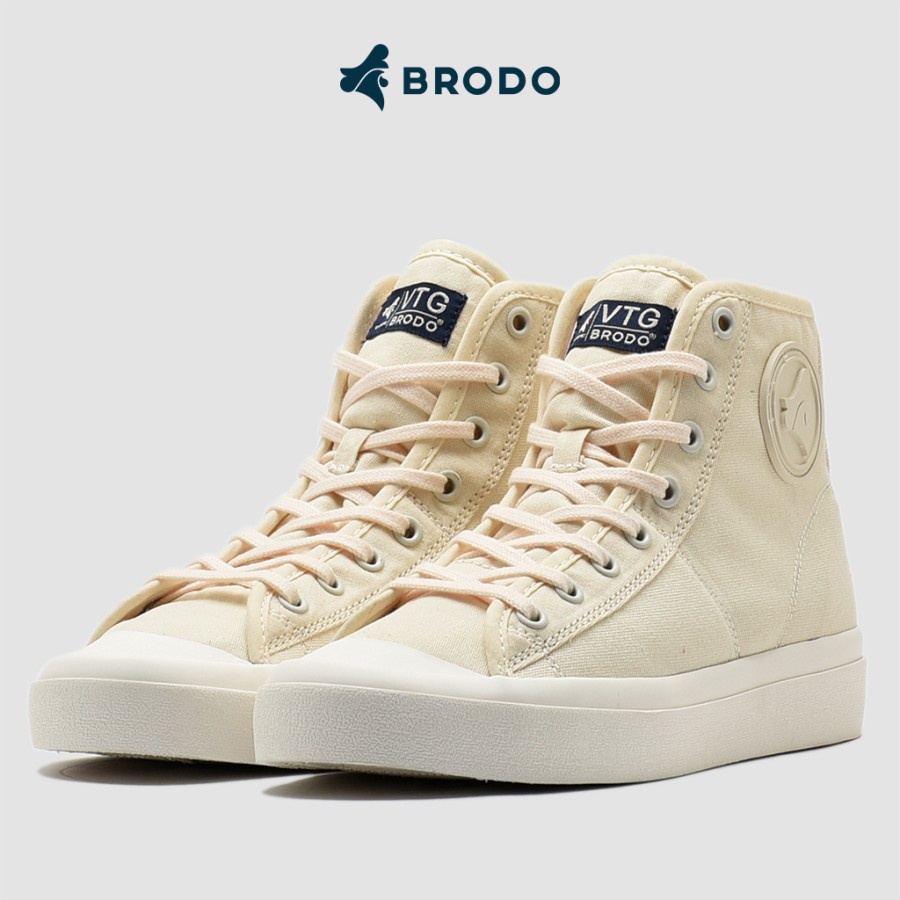 Jual Sneakers Pria BRODO Vantage V2 Hi Natural White WS Sneakers Brodo ...