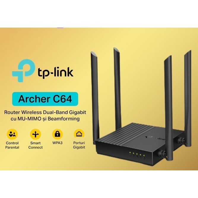Jual Tp-Link Archer C64 AC1200 Dual-Band Wi-Fi Router TpLink Archer C ...