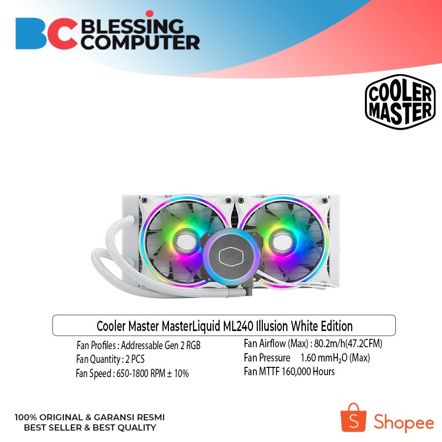 Jual Cooler Master MasterLiquid ML240 Illusion White Edition | Shopee ...