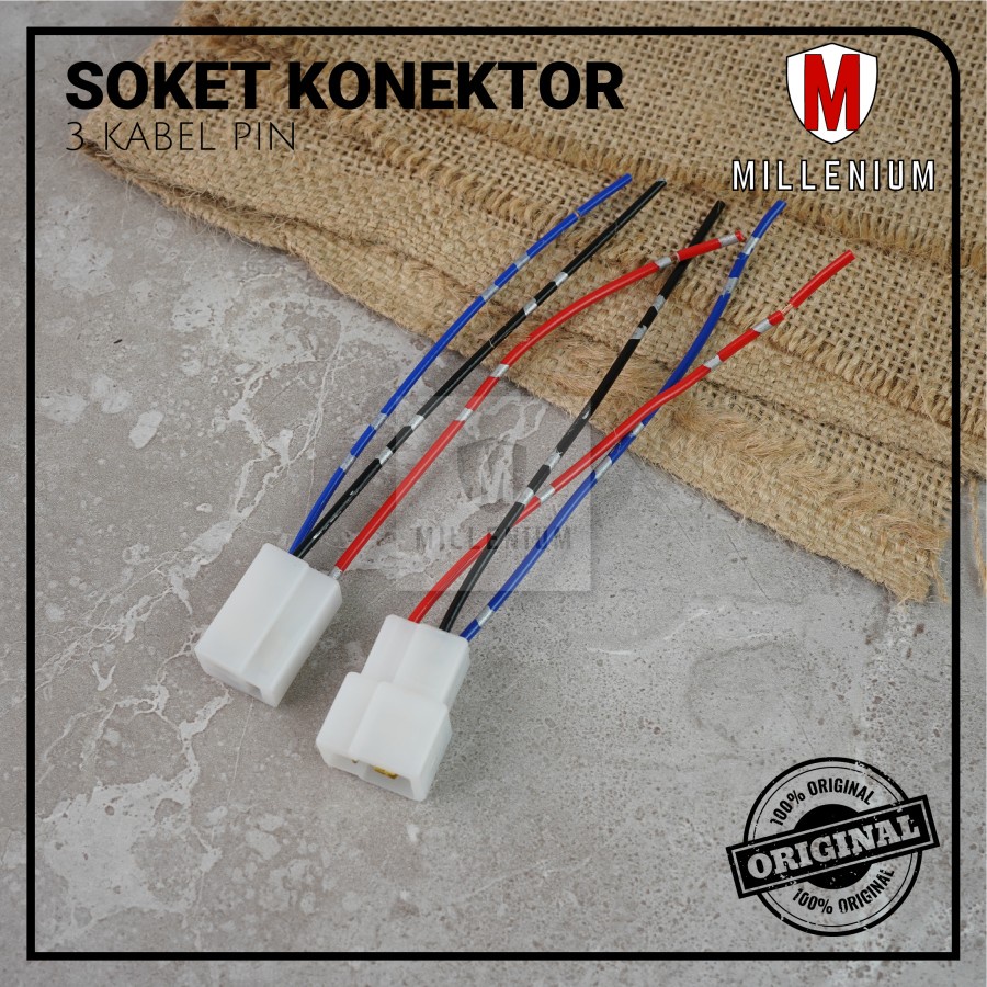 Jual Soket Konektor Kabel 3 Pin Besar / Socket Sambung Mobil Motor | Shopee Indonesia