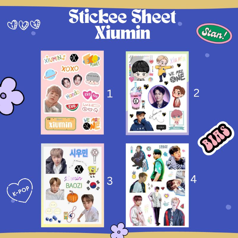 Jual sticker sheet xiumin EXO Member (bisa COD) | Shopee Indonesia