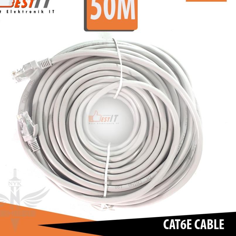 Jual Restock Kabel Lan UTP Cat6E Panjang 50M NYK Konektor RJ45 | Shopee ...