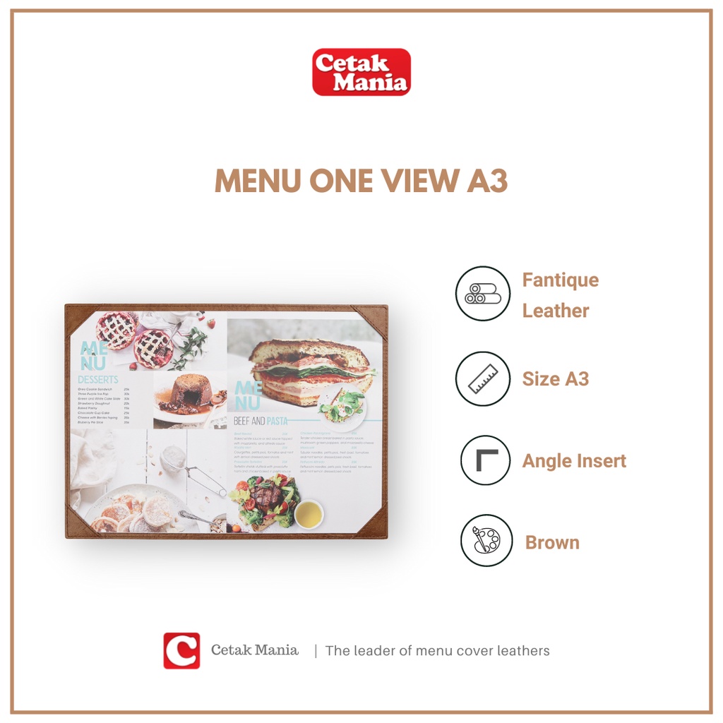 Jual Buku Menu Kulit Restoran, Cafe Dan Coffee Shop Satu Sisi View A3 ...