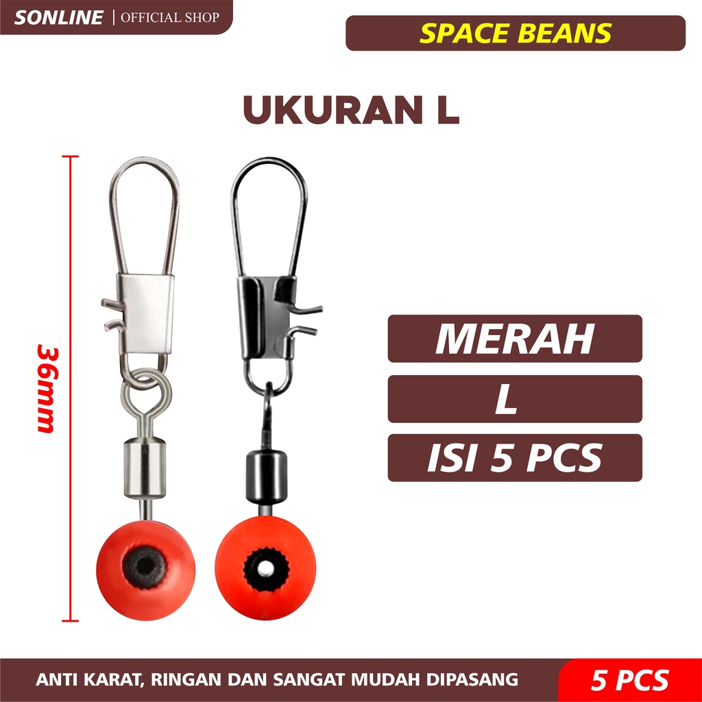 Jual SONLINE Konektor Bobber Space Beans Swivel Fishing Stopper Fishing ...