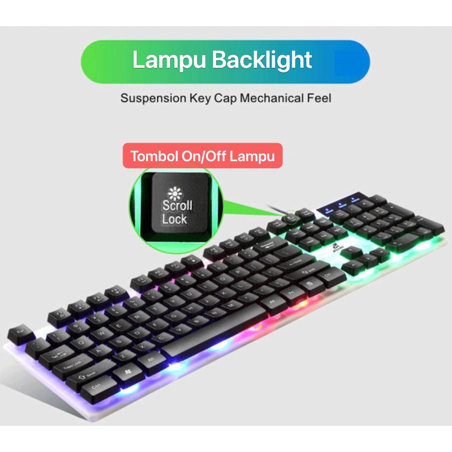 Jual JK-922 Keyboard Backlight Komputer Laptop for gaming Kabel RGB ...