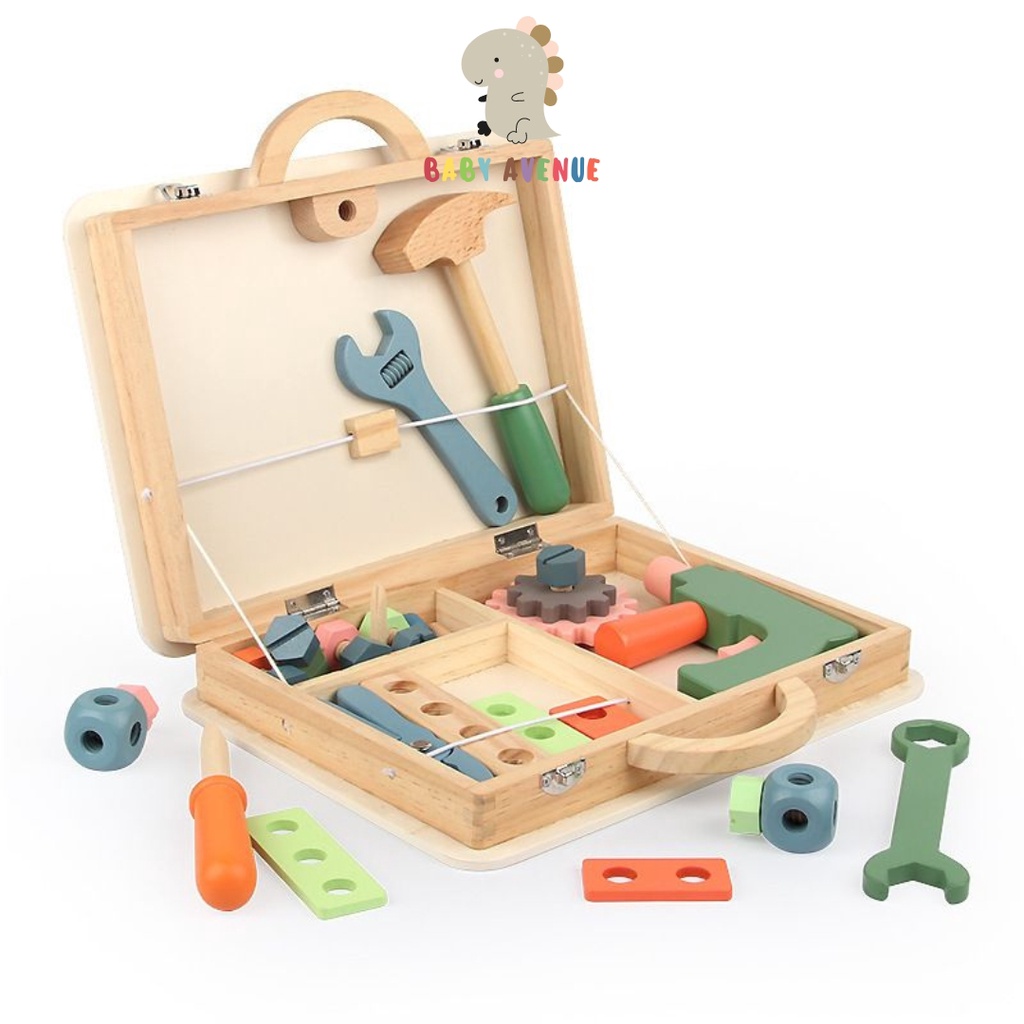 Jual Mainan Konstruksi Edukasi Anak / Koper Mainan Perkakas Kayu ...