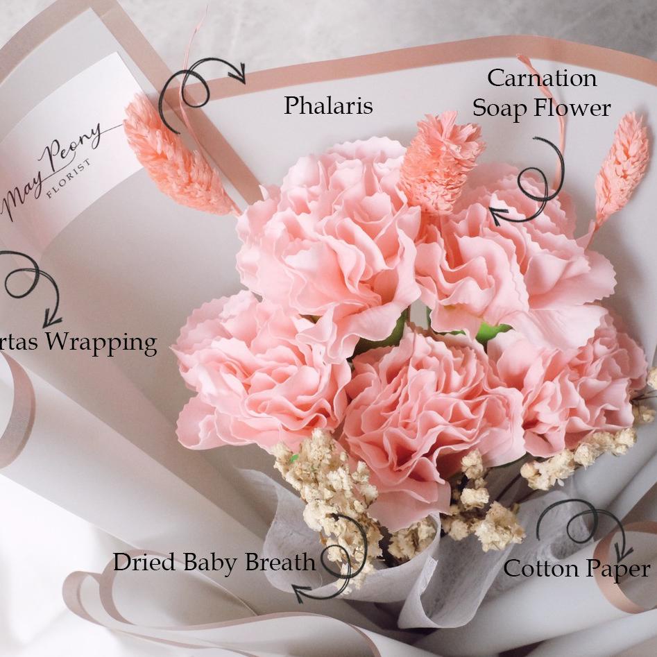 Jual Update Populer CARNATION SOAP FLOWER BOUQUET 5 STEM - BUKET BUNGA ...