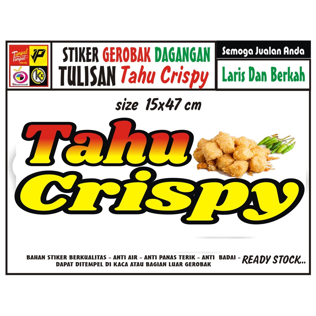 Jual STIKER KACA GEROBAK TULISAN TAHU CRISPY | Shopee Indonesia