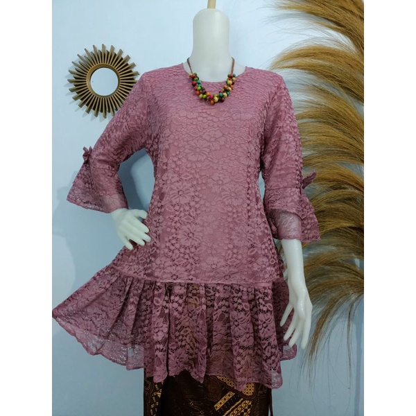 Jual Blus brokat susun | Shopee Indonesia