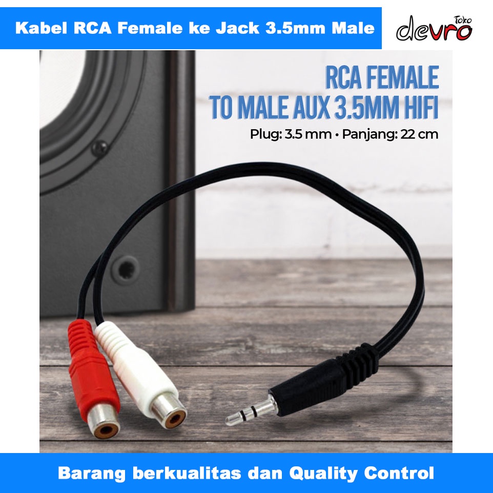 Jual Kabel Jack Aux 3.5mm Male ke RCA Female - Kabel RCA Female ke Jack ...