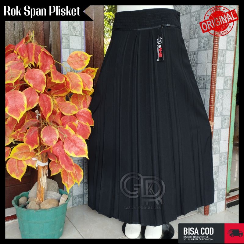 Jual Rok Kerja Plisket Wanita Rok kantor Plisket Size S-M-L-XL Rok Plisket Besar Premium Rok ...