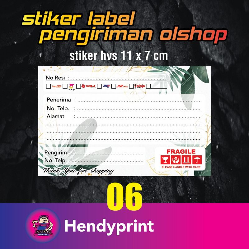 Jual stiker label pengiriman paket /stiker pengiriman olshop / stiker ...