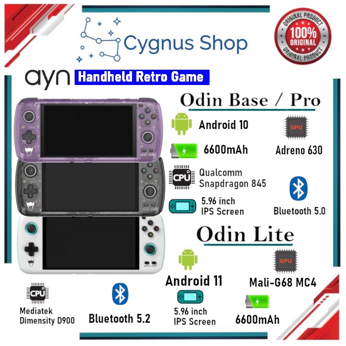 Jual AYN Odin Pro Base Lite Handheld Video Game Console Android System ...