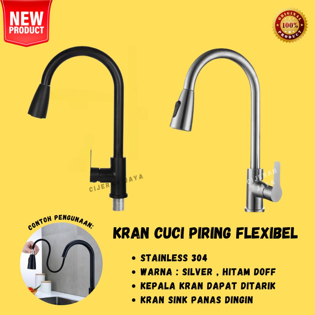 Jual KRAN SINK MEJA PANAS DINGIN TARIK FLEXIBEL / KERAN BAK CUCI PIRING ...