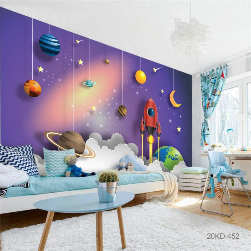 Jual Wallpaper Dinding Kamar Anak Tema Rocket Astronot-Wallpaper Tema ...