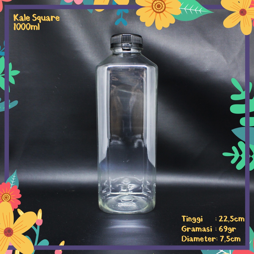 Jual BOTOL PLASTIK KALE 1000ML KOTAK TEBAL 70GR FOODGRADE KEMASAN KOPI ...