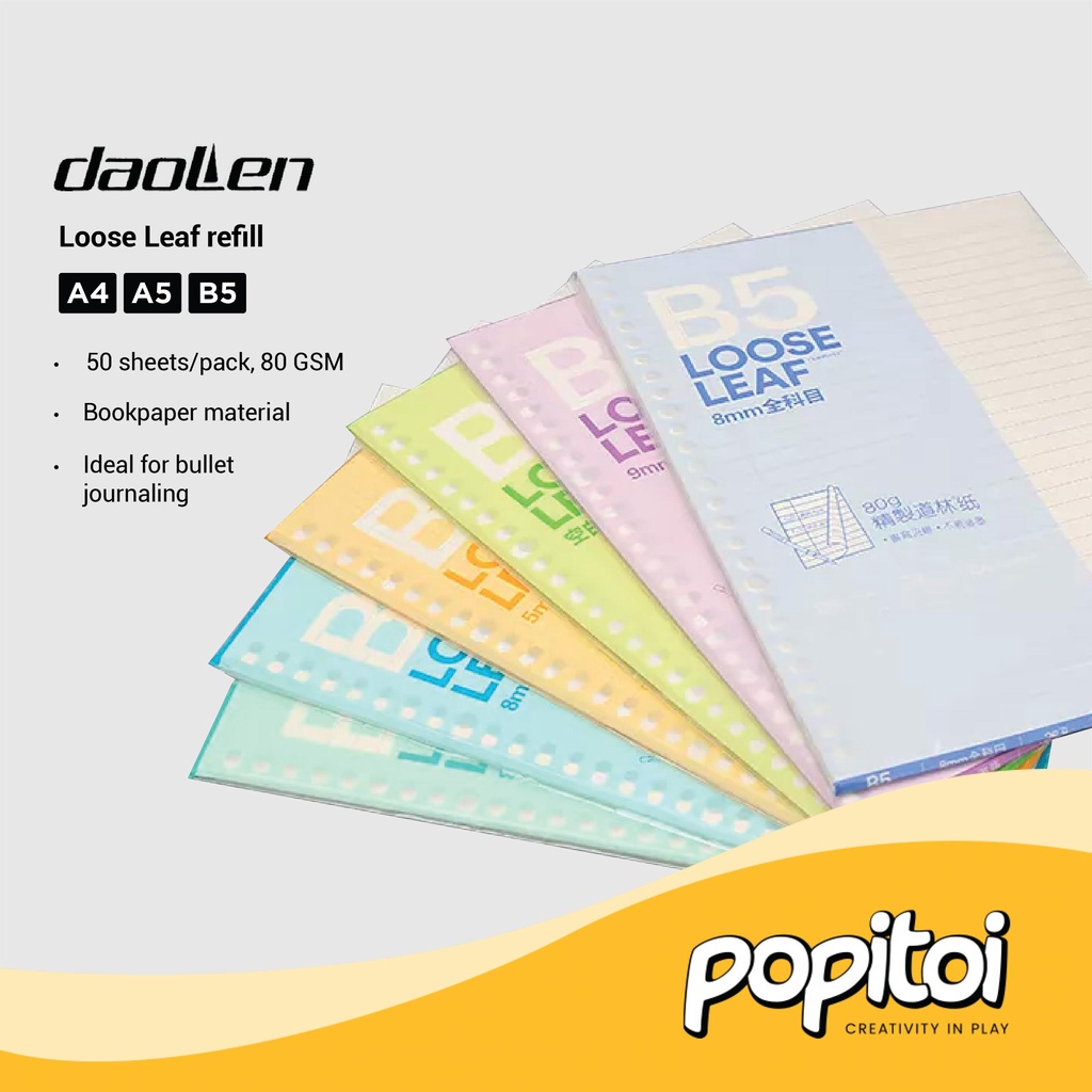 Jual Bookpaper Loose Leaf Paper Refill B5 A5 A4 - Kertas Isi Ulang Binder (50 Lembar) KOKUYO ...