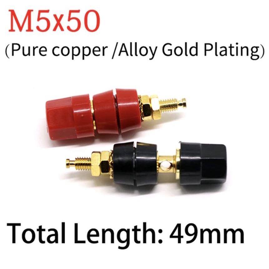 Jual Gold plated Banana Binding Post 4mm M5x50 mm Thread Screw Jack ...