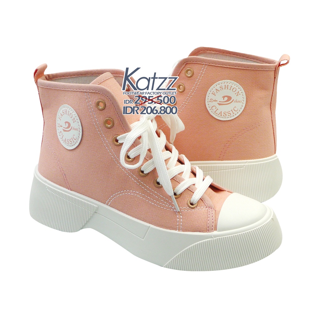 Jual Katzz - Sepatu Sneakers Tinggi Warna Pink / Sepatu Canvas Model ...
