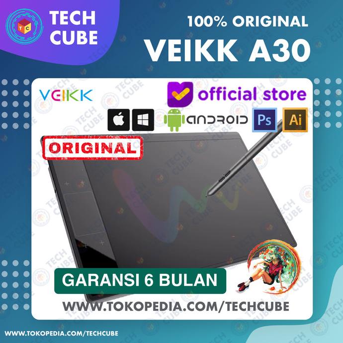 Jual VEIKK A30 Digital Graphic Drawing Tablet Alt S640 Huion H420 H430P ...