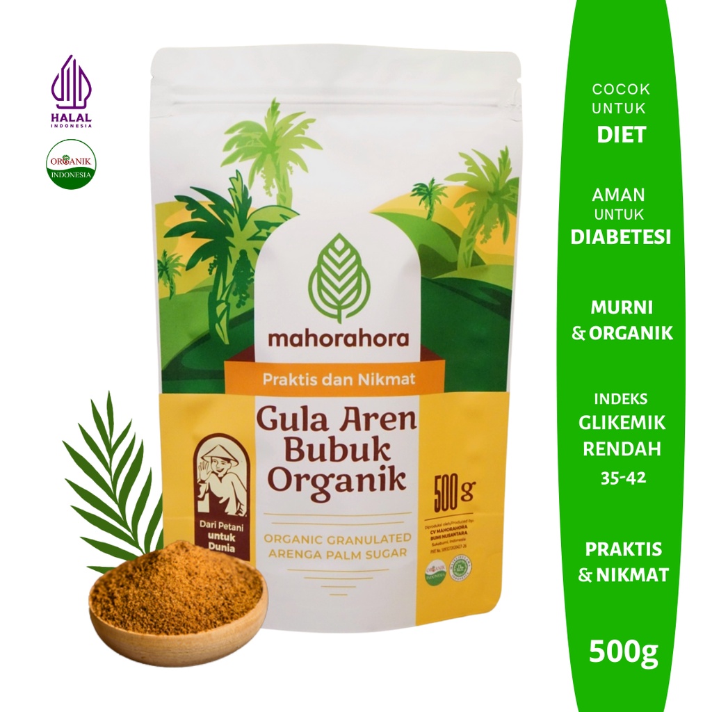 Jual Mahorahora Gula Aren Bubuk 500 Gram (Palm Sugar/ Gula Semut ...