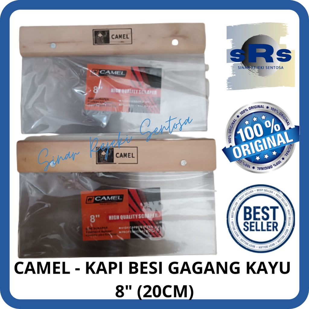 Jual CAMEL - SCRAPER/KAPI GYPSUM/KAPI BESI GAGANG KAYU 8 INCH | Shopee ...