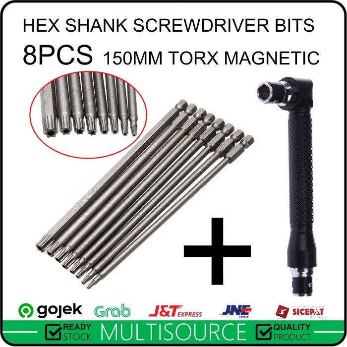 Jual Mato 8Pcs Mata Obeng Bintang Set 150Mm + Gagang Torx Screwdriver ...