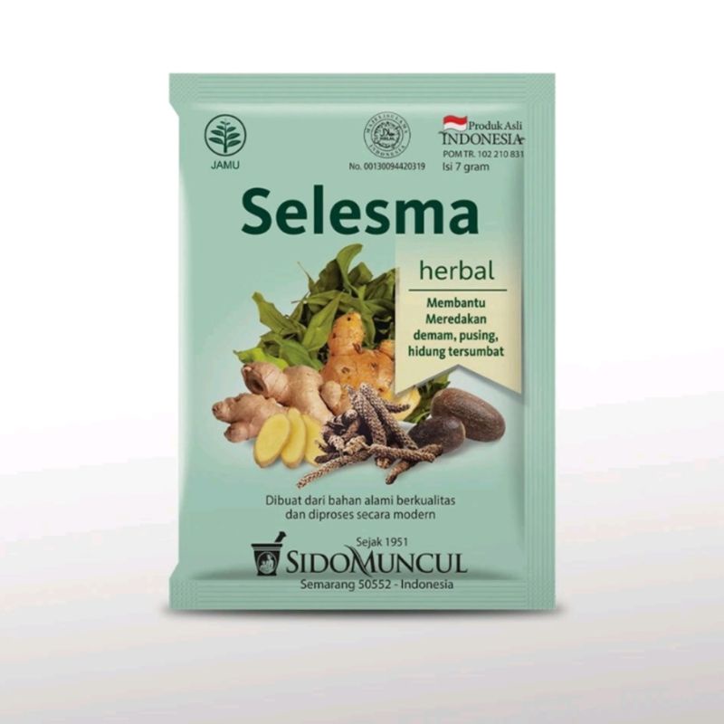 Jual JAMU SELESMA (INFLUENZA) SIDOMUNCUL ( isi 10 sachet) | Shopee ...