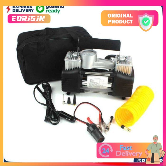 Jual Kompressor Mini Pompa Ban Mobil Double Cylinder 12V 100 PSI ...
