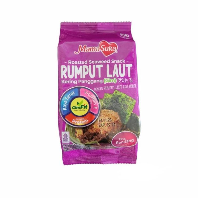 Jual Mama Suka Rumput Laut Snack Rasa Rendang Sachet 4.5gr | Shopee ...