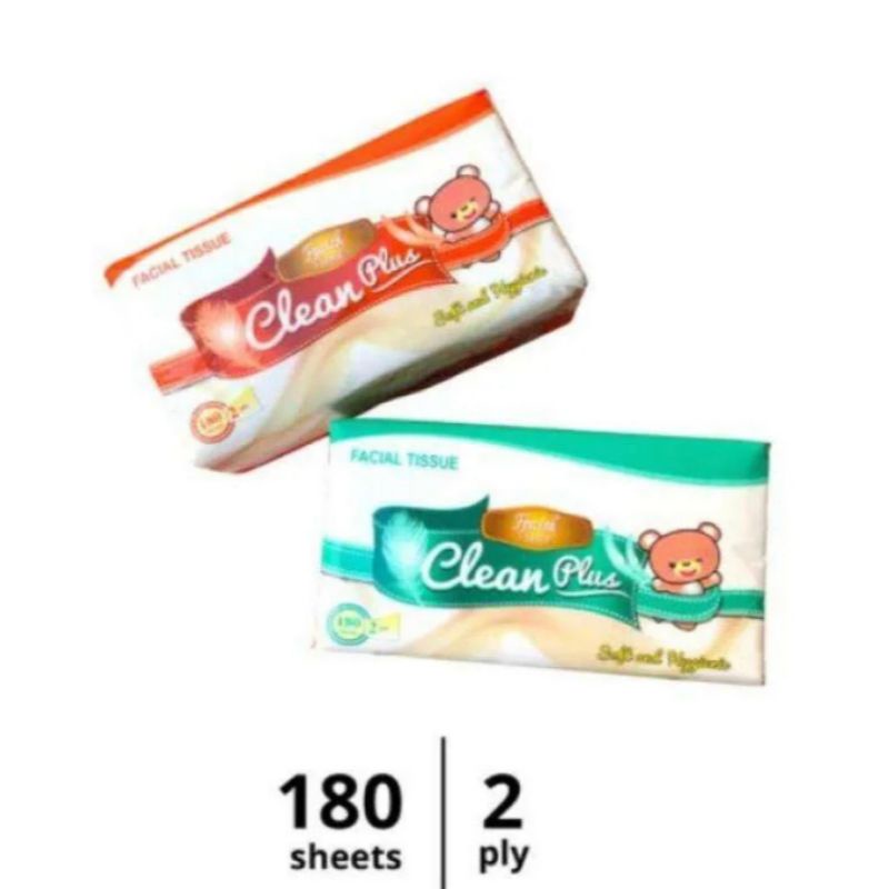Jual TISU CLEAN PLUS ISI 180 SHEETS (2 ply) | Shopee Indonesia