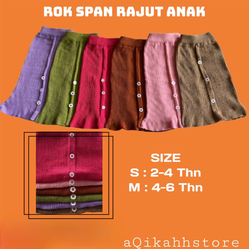 Jual ROK SPAN RAJUT ANAK / ROK RAJUT ANAK KANCING BUNGA BAHAN TEBAL ...