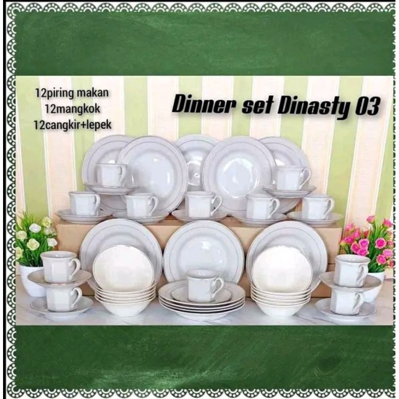 Jual Paket Piring Dinner Set Dinasty Piring Set Putih | Shopee Indonesia