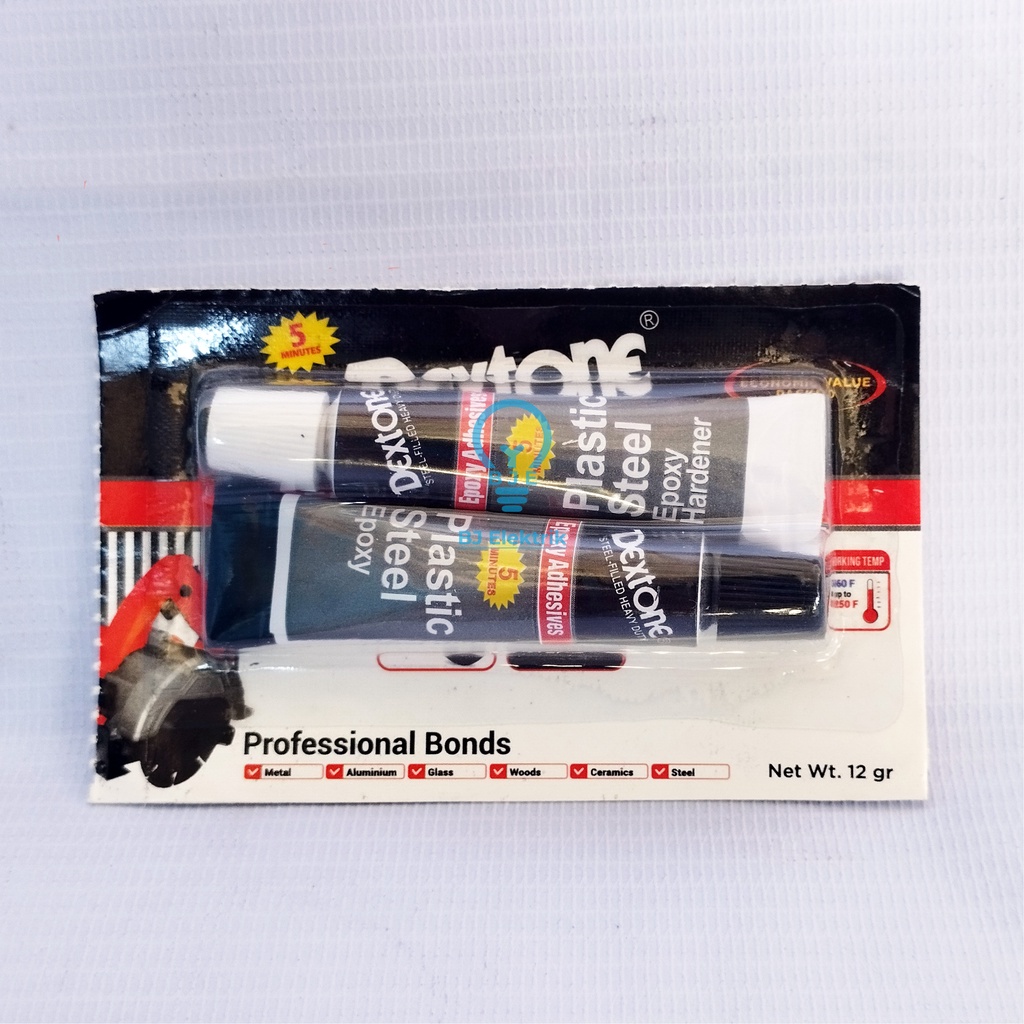Jual Lem Dextone Plastic Steel 5 Menit Lem Besi Kaca Plastik Kayu Epoxy ...