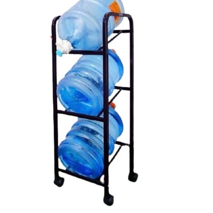 Jual Stok Baru Rak Galon 3 Tingkat Tempat Galon Aqua Pakai Roda ...