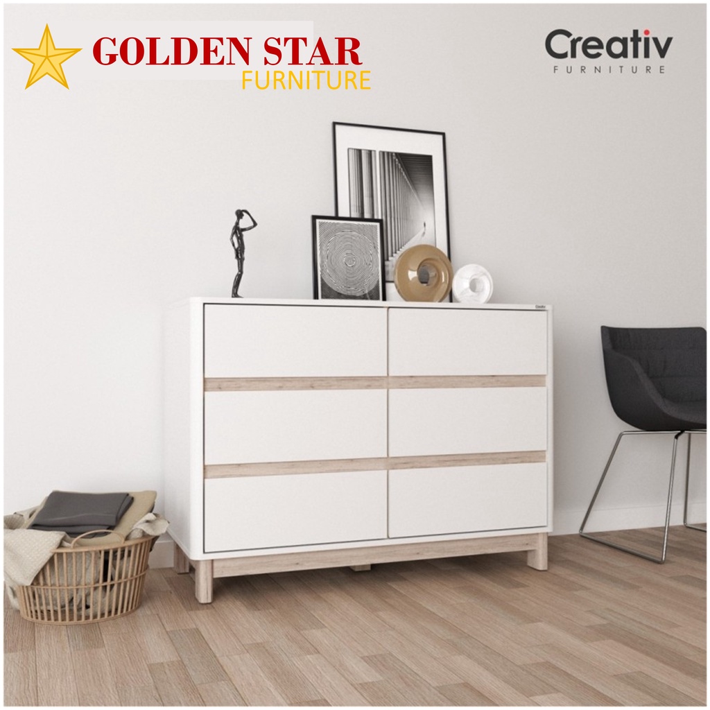 Jual Drawer Cabinet Rak Laci Dacia Creativ White / Buffet Sideboard ...