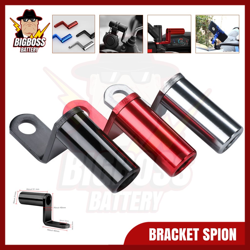 Jual Bracket Dudukan Holder Handphone Spion Motor Bracket Tambahan ...