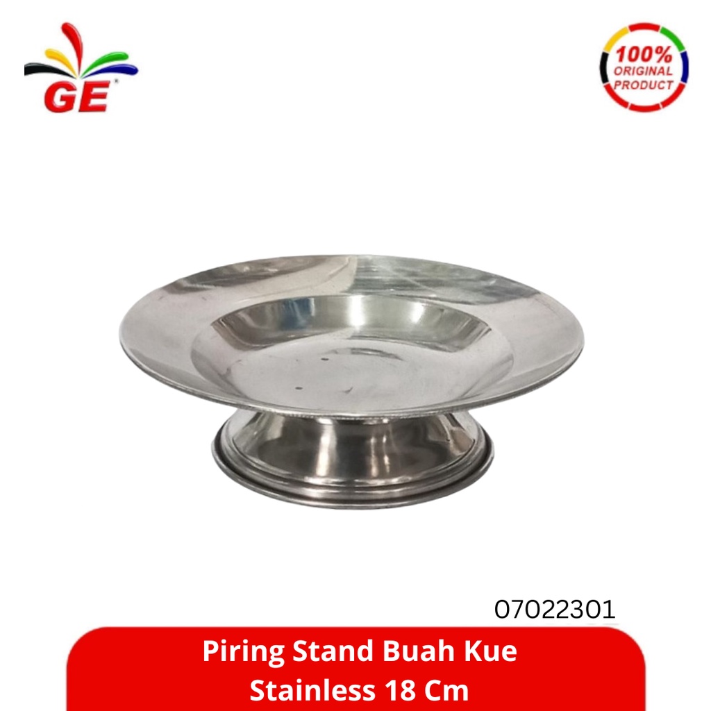 Jual GE - Piring Stand Buah Kue Stainless 18 Cm 07022301 | Shopee Indonesia