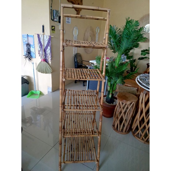 Jual RAK BAMBU DEKORASI BISA DILIPAT UKURAN 150 CM 5 STEP CANTIK MURAH ...