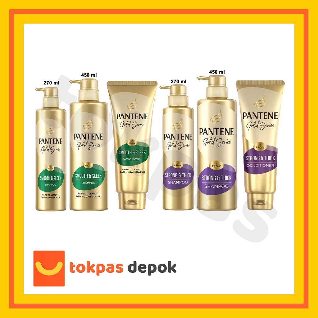 Jual Pantene Pro-V Gold Series Shampoo / Conditioner Gold Smooth & Sleek / Strong & Thick Sampo ...