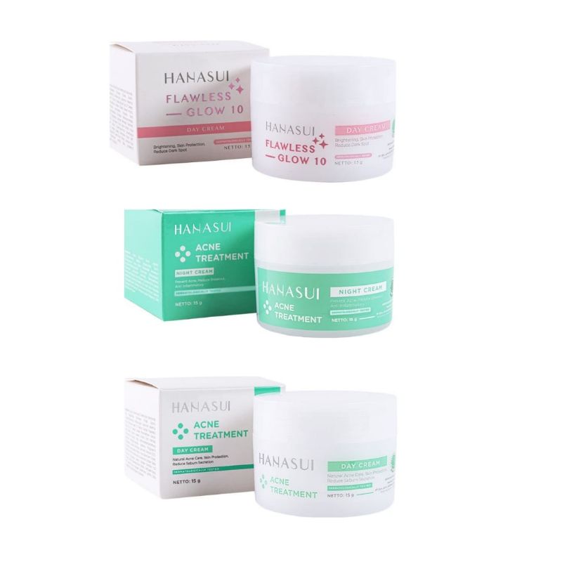 Jual Hanasui Flawless Glow & Acne Treatment Day & Night Cream 15gr ...